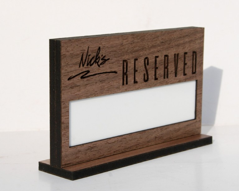 Restaurant Reserved Signs